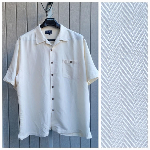 Indygo Smith | Shirts | Indygo Smith 2xb Herringbone Weave Ivory Button ...